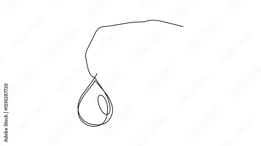 World Blood Donor Day one line art animation, giant droplet continuous ...