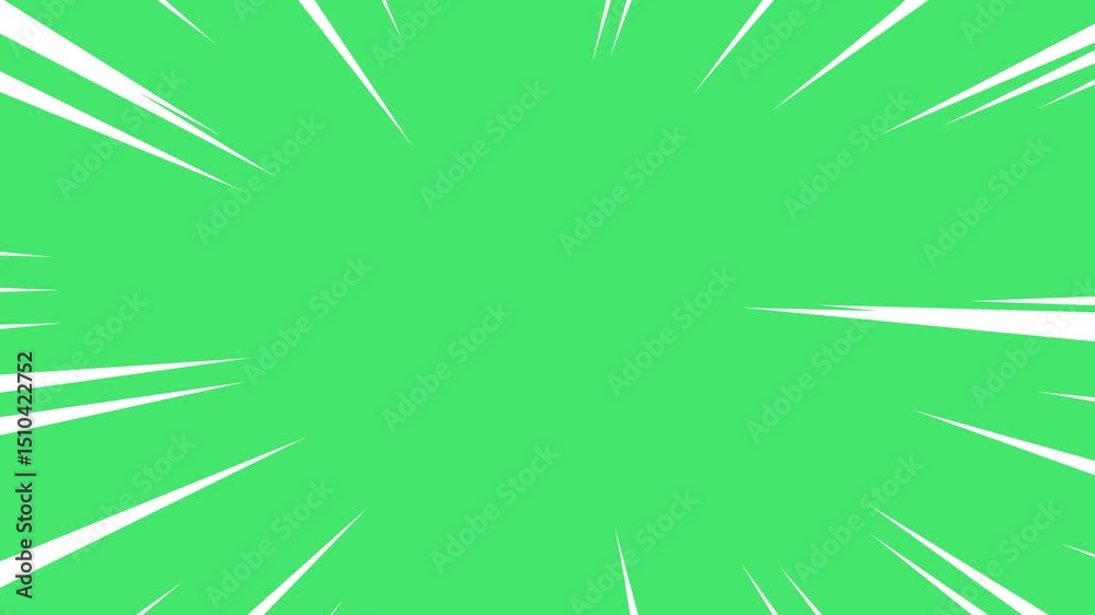 White speed lines isolated on a green screen. Manga, anime-style comic ...
