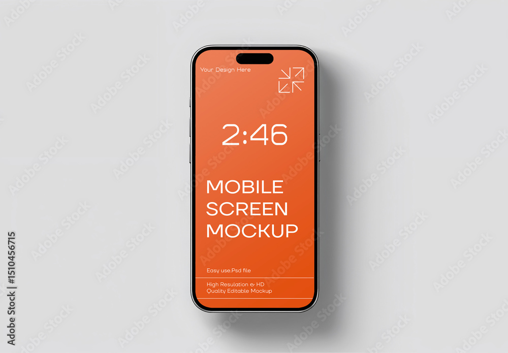 Mobile Phone Screen Mockup Stock Template | Adobe Stock