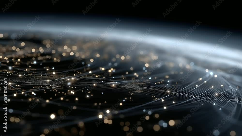 3D star map grid with animated data nodes and orbital lines Stock 비디오 ...