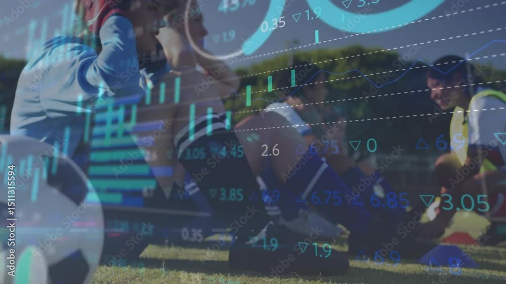 Coach securing ankles and athletes performing sit-ups when finance ...