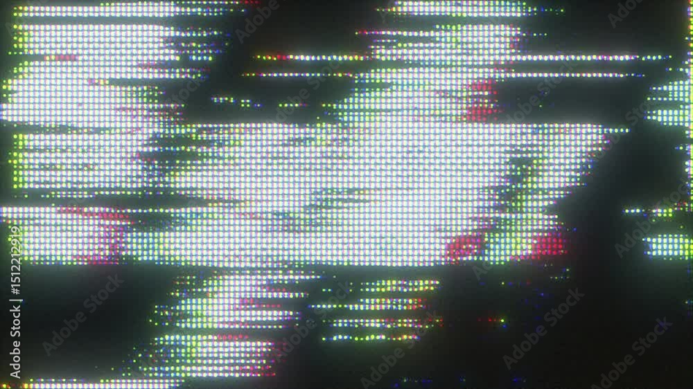 4K High-intensity glitch distortion with bright pixelated noise and CRT ...