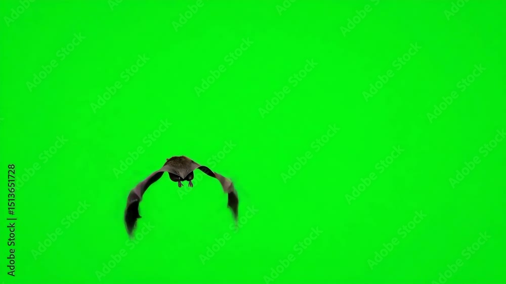 Vidéo Stock Bat flying with green screen background. Animal Green ...