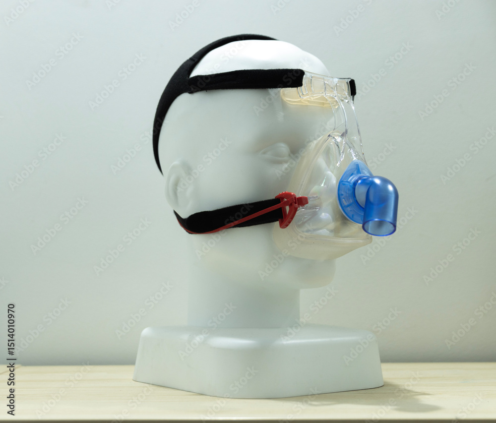 Poster A full face CPAP mask covers the entire face from the bridge of ...