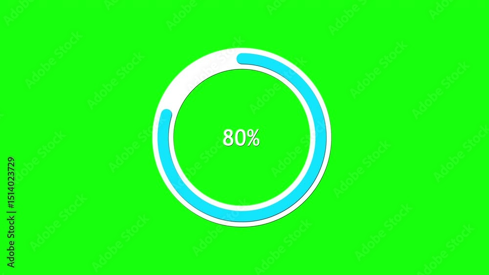 loading animation contains the percentage and reveal a blue and white ...