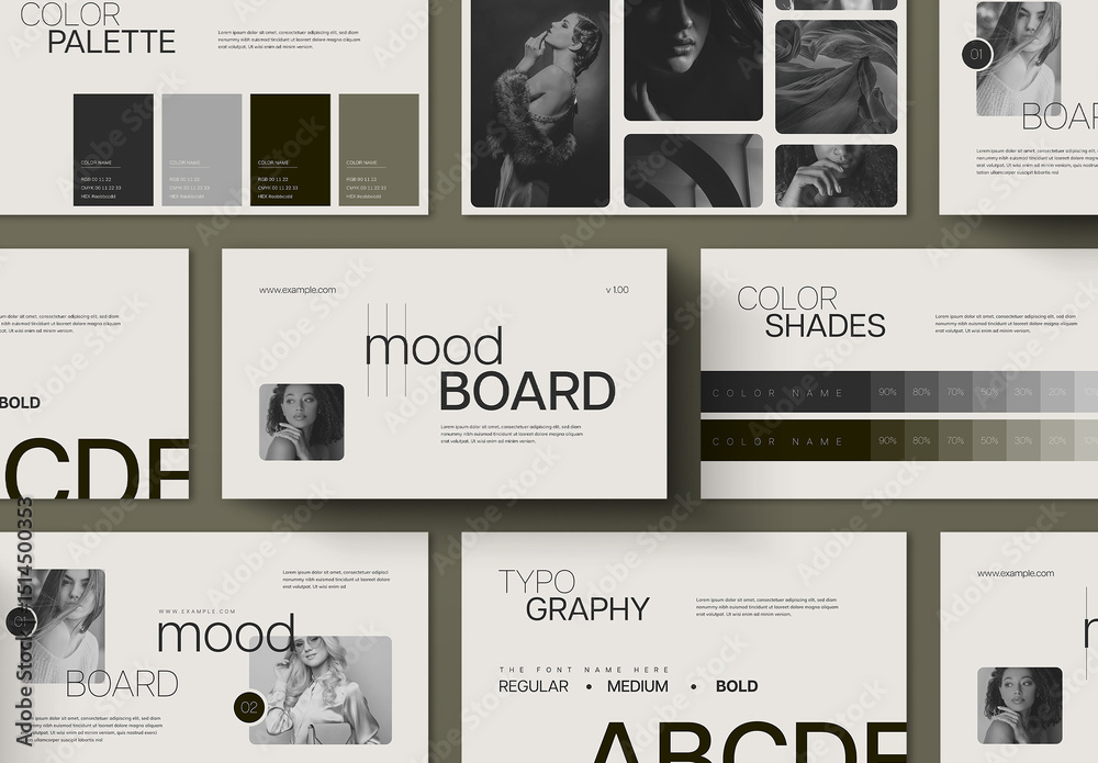 Elegant Brand Mood Board Design Template Stock Template | Adobe Stock