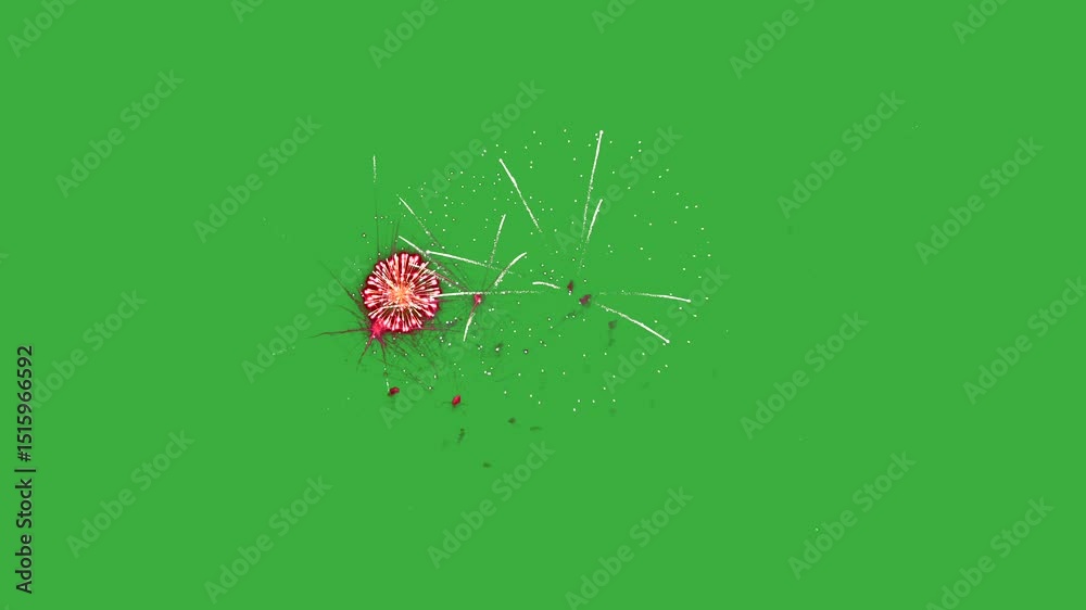 Spectacular Slow Motion Fireworks Display on green screen chromakey ...