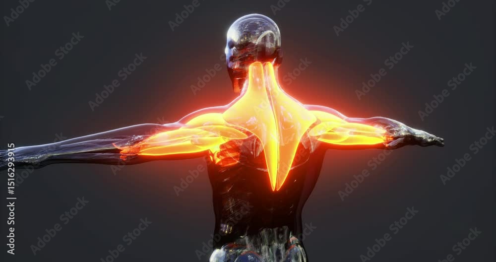 This display illustrates the anatomy of human muscles, showcasing the ...