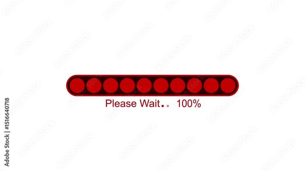 HUD Style Loading Progress Animation With The Text Please Wait, Tech ...