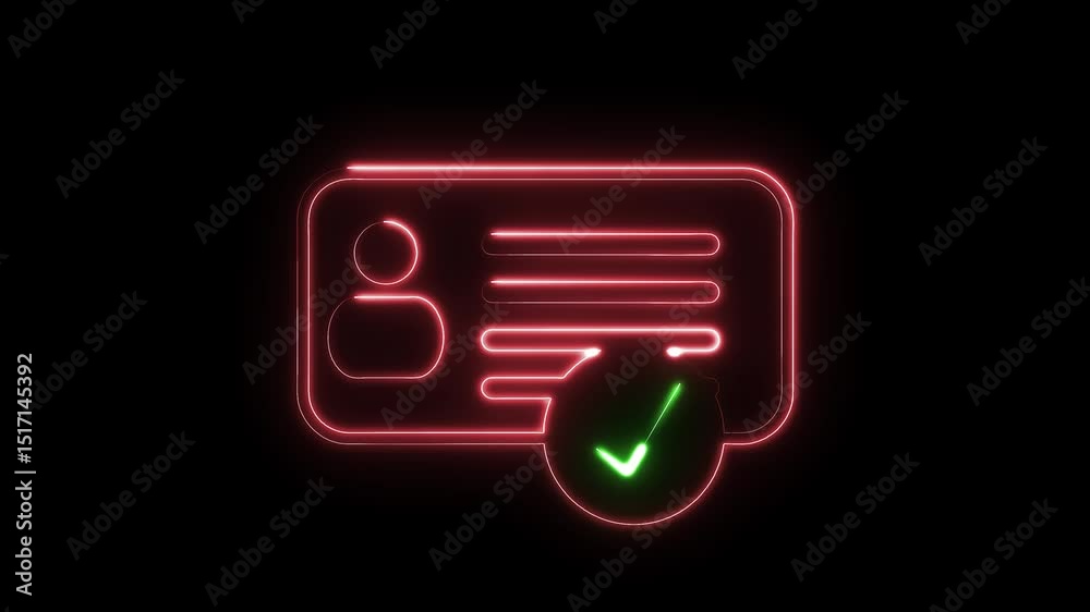Personal data check with chick icon animation. identification card with ...