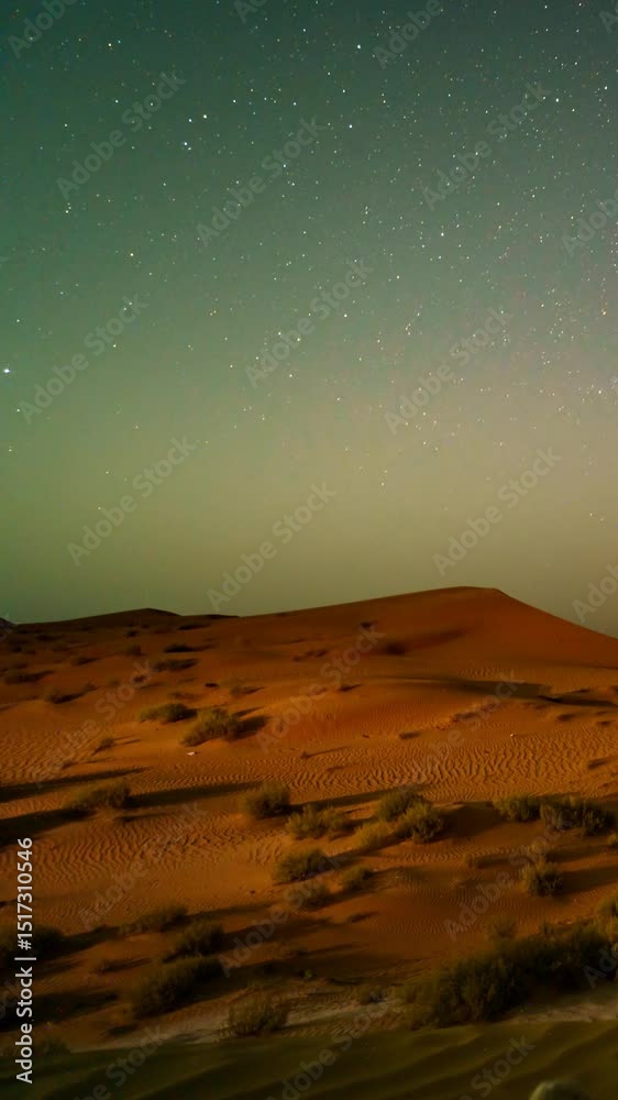 Stars above the sand dunes in the Al Quaa Desert Milky Way Spot in Abu ...