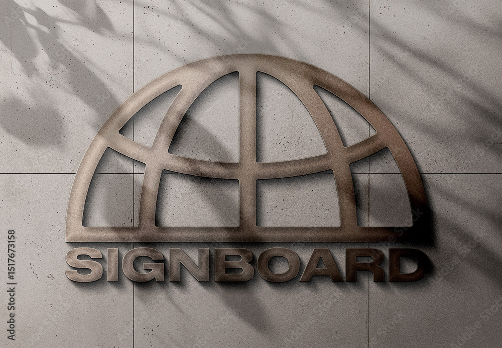 Cement Signboard Logo Mockup Stock Template | Adobe Stock