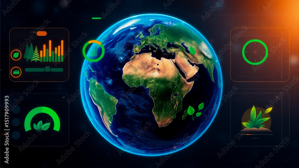 environmental Earth Data Visualization Stock Illustration | Adobe Stock