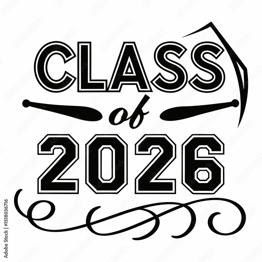 Poster Class of 2026 Graduation Emblem with Cap – Wall Art | UkPosters