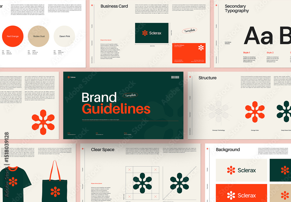 Modern And Clean Corporate Brand Identity Guidelines Layout Stock ...