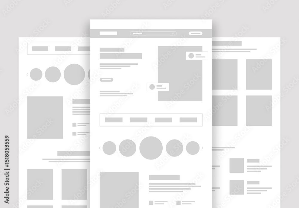 Modern Responsive Website Wireframe UI Design Template Stock Template ...
