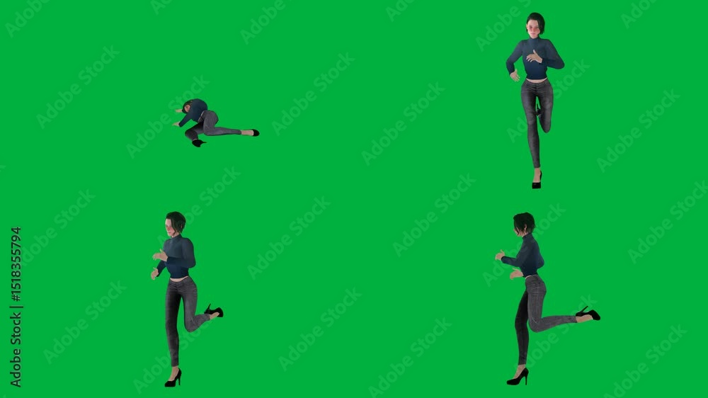 Vídeo do Stock: man woman dancing green screen woman suit dancing green ...