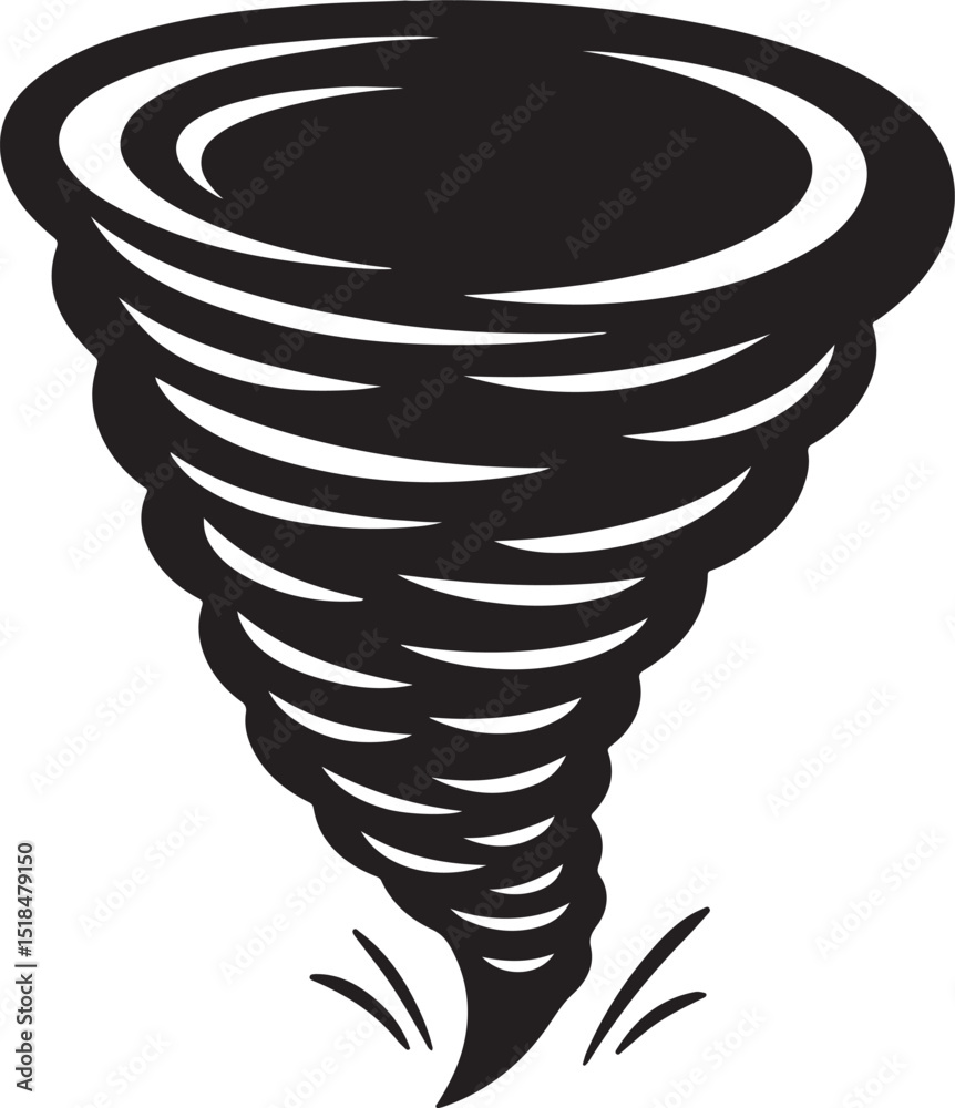 Poster Tornado wind silhouette storm hurricane icon vector illustration ...