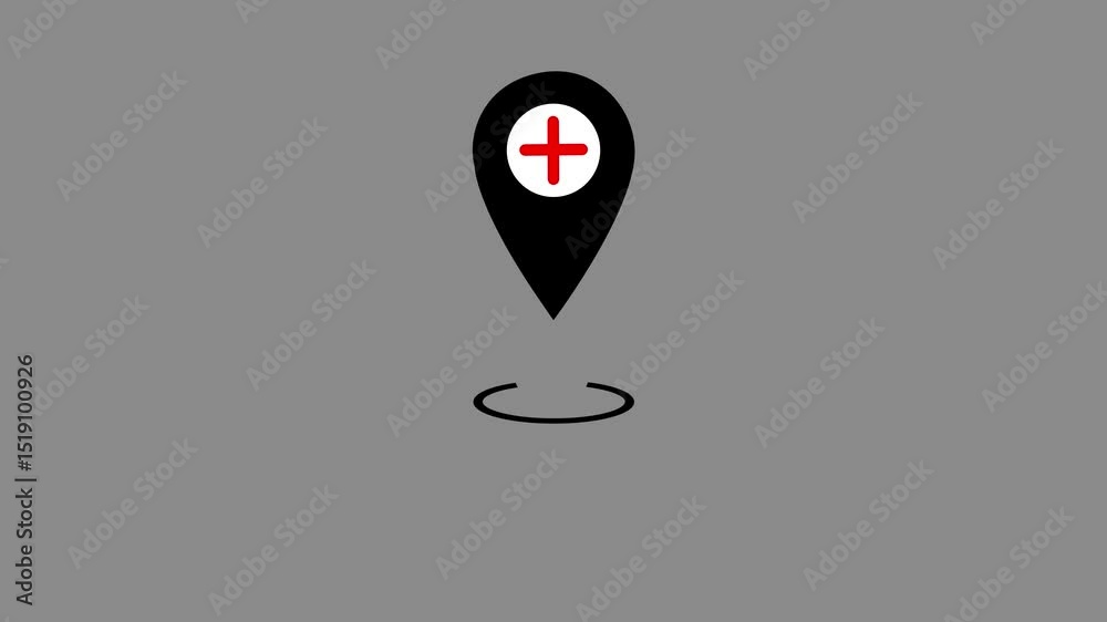 Animated Location Pin Icon GPS Navigation Pointer Loopable Map Marker ...