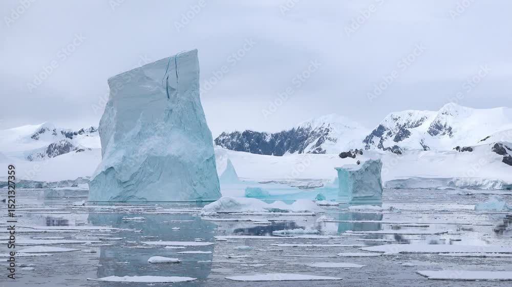 Polar ice melting is evident along the Arctic coastline as rising ...