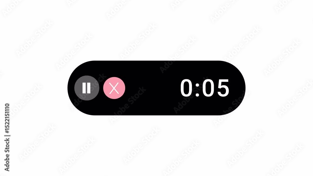 60 seconds timer animation on white background, simple 0 to 60 seconds ...
