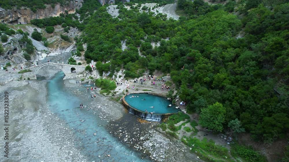 Benje thermal water natural pond pool tourists enjoy warm spring near ...