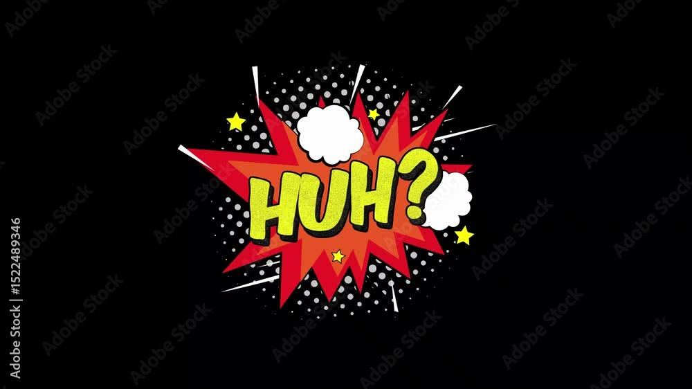 Huh! pop up art in comic style Expressions, Retro Cartoon Comic text ...