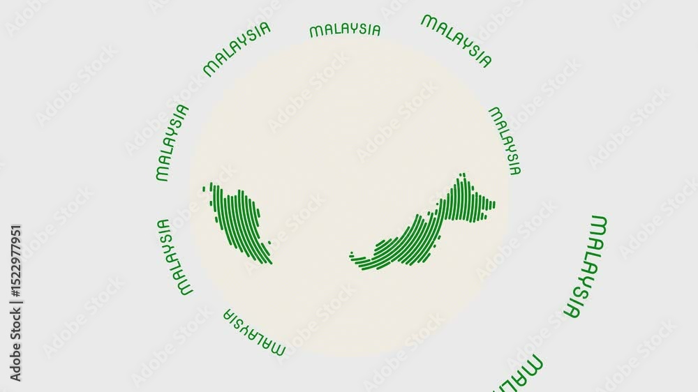 Malaysia shape with dynamic circles visual effect. Animation of ...