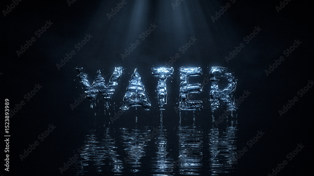 Flowing Water Titles Stock Template | Adobe Stock