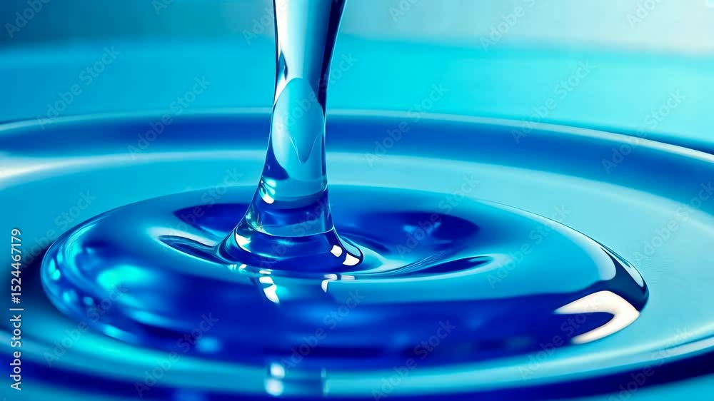Gel, water viscosity, liquid dynamics. Fluid motion. Droplets rebound ...