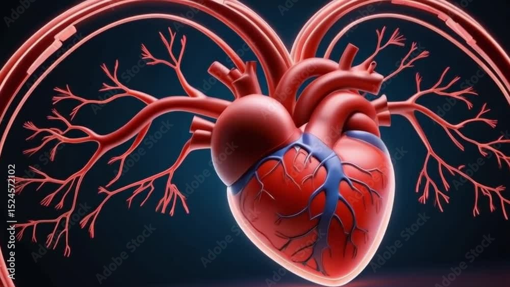 "Realistic Digital 3D Model of Human Heart with Arteries and Veins in ...