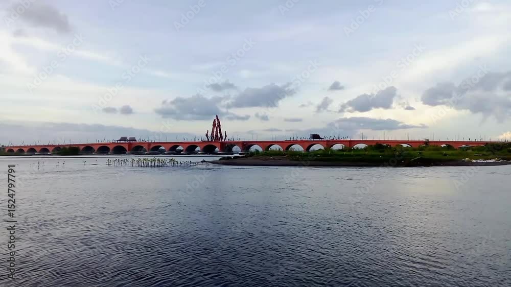 The Pandansimo Bridge connects the Southern Cross Road of Bantul ...