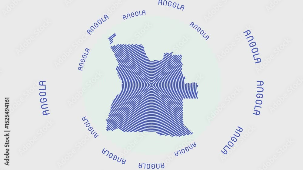 Angola shape with dynamic circles visual effect. Animation of Angola ...