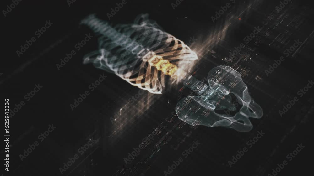 Futuristic biomedical concept with advanced holographic scanning and ...