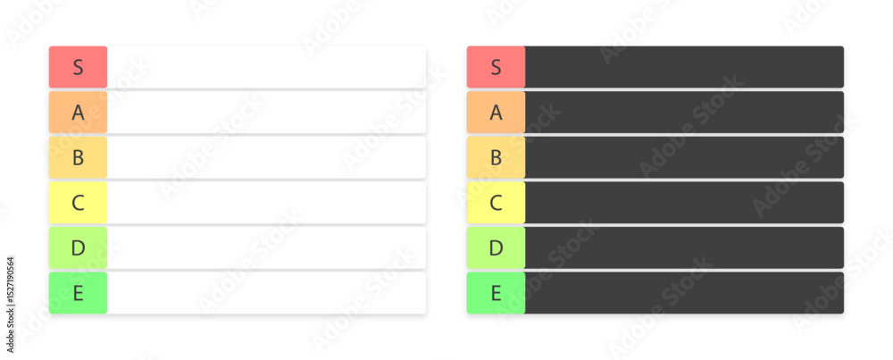 Poster Tier list table empty template set vector – Wall Art | UkPosters