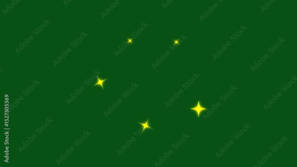 Glowing and twinkling star motion graphics on green screen background ...