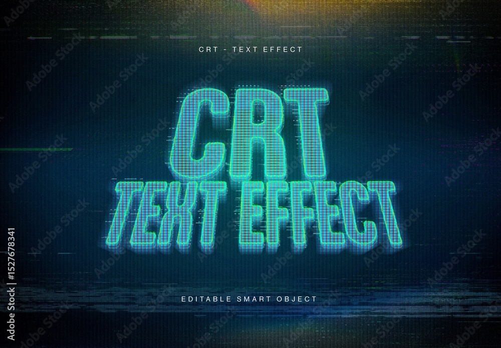 CRT Pixel Text Effect Template Stock Template | Adobe Stock