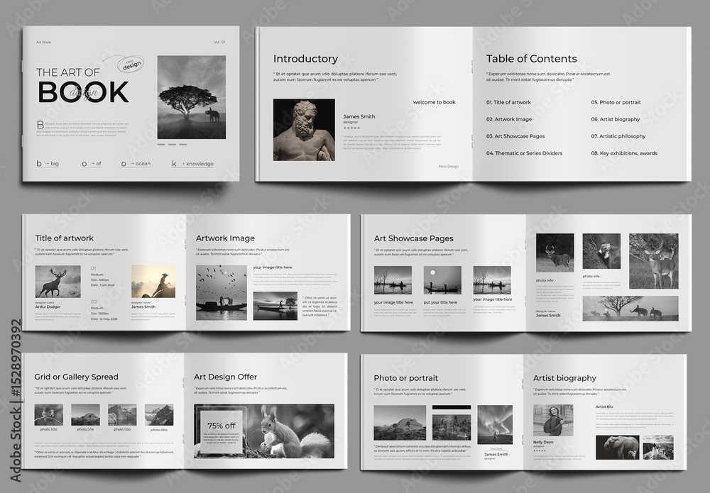 Modern Art Book Template for Artist Portfolios Stock Template | Adobe Stock