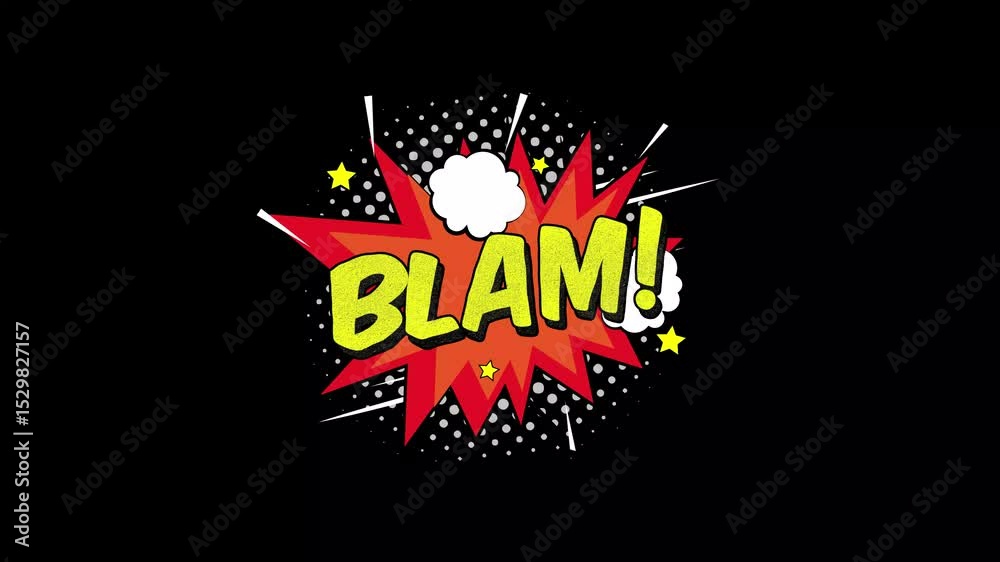 Blam! pop up art in comic style Expressions, Retro Cartoon Comic text ...