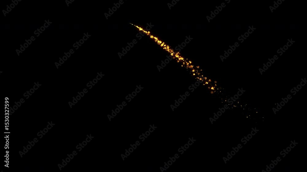 Abstract particle magic tail golden sparkling glitter infinity light ...
