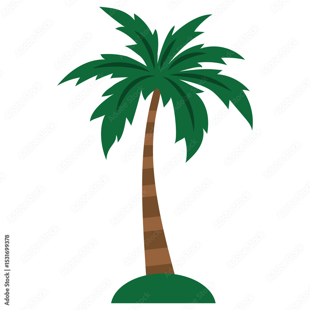 Poster Palm tree vector cartoon illustration flat style – Wall Art ...