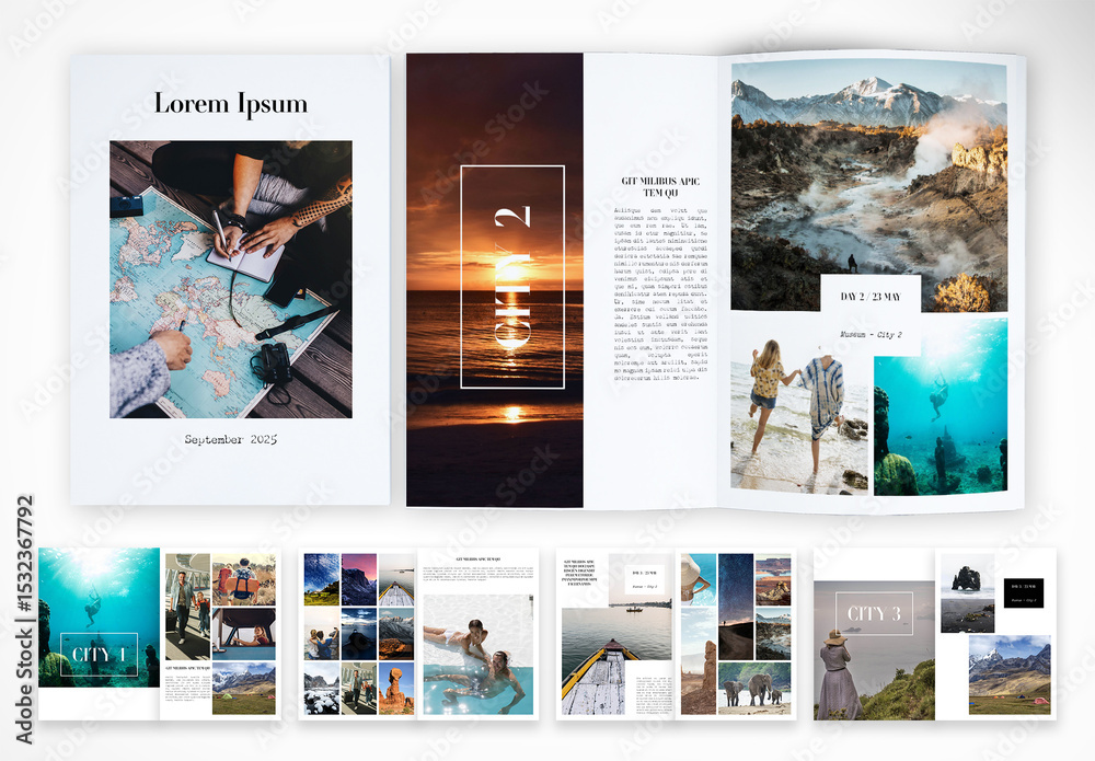 Travel Itinerary Brochure Template Stock Template | Adobe Stock