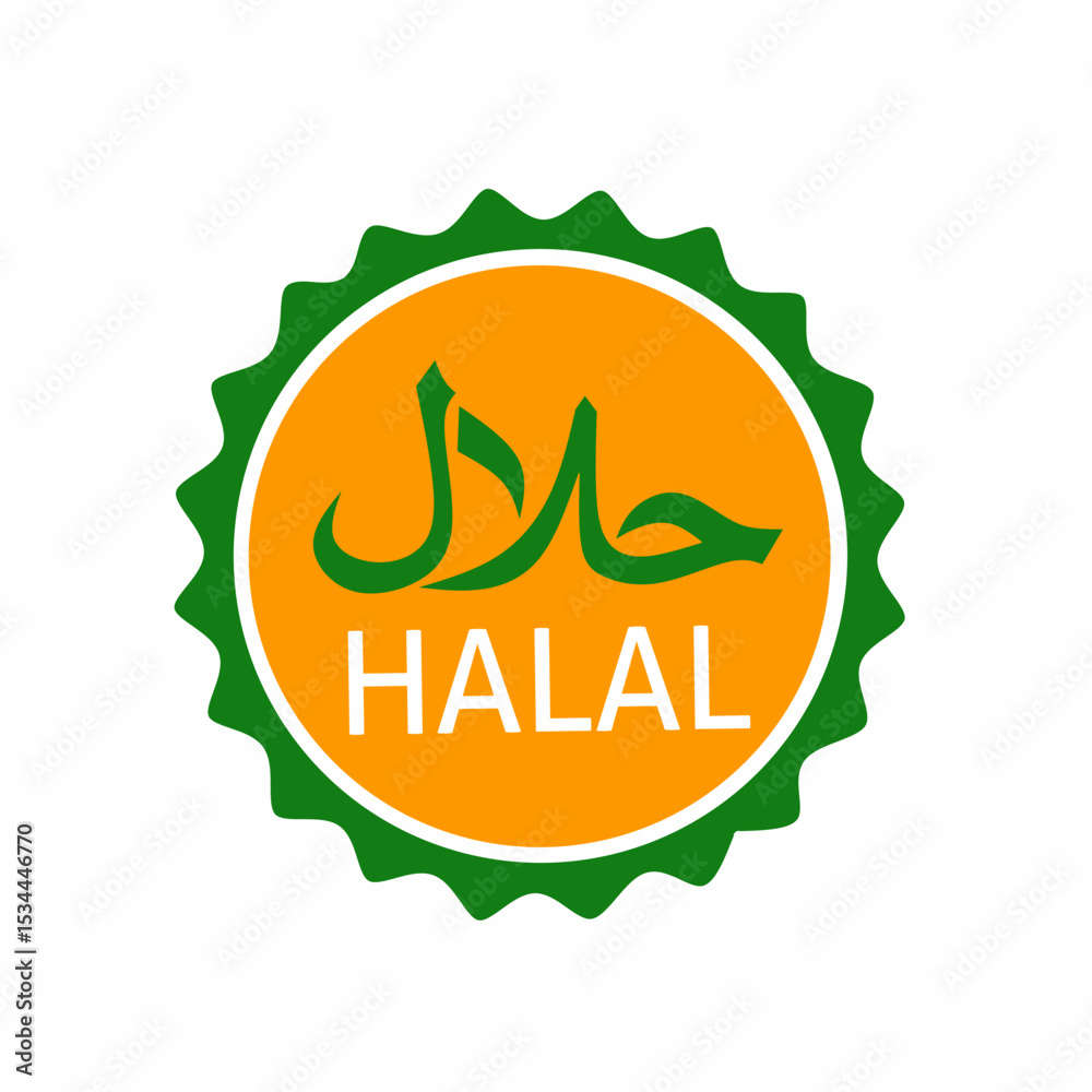 Poster halal logo isolated on white. vector Halal sign certificate tag ...