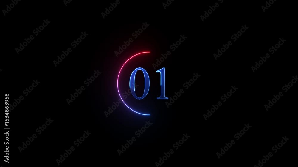 Glowing neon counting down 3,2,1, go gold animated countdown 3,2,1,go ...
