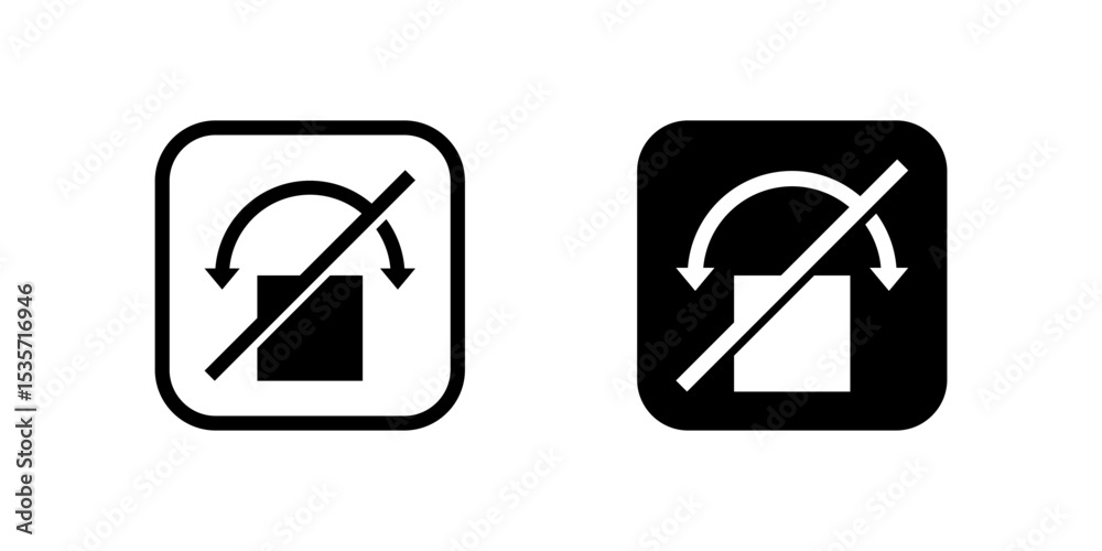 Poster Do not roll symbol icons, crucial for packaging and cargo ...