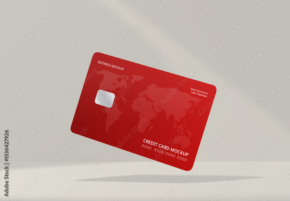 Floating Credit Card Mockup Stock Template | Adobe Stock