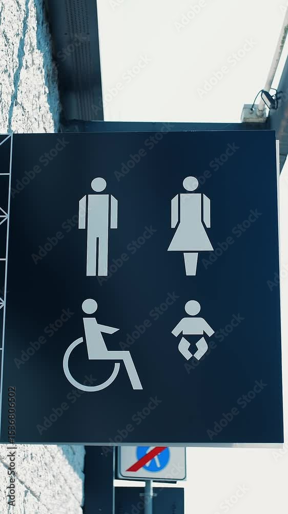 Toilet sign. toilet or WC. sign. pointer. signpost . Signboard handicap ...