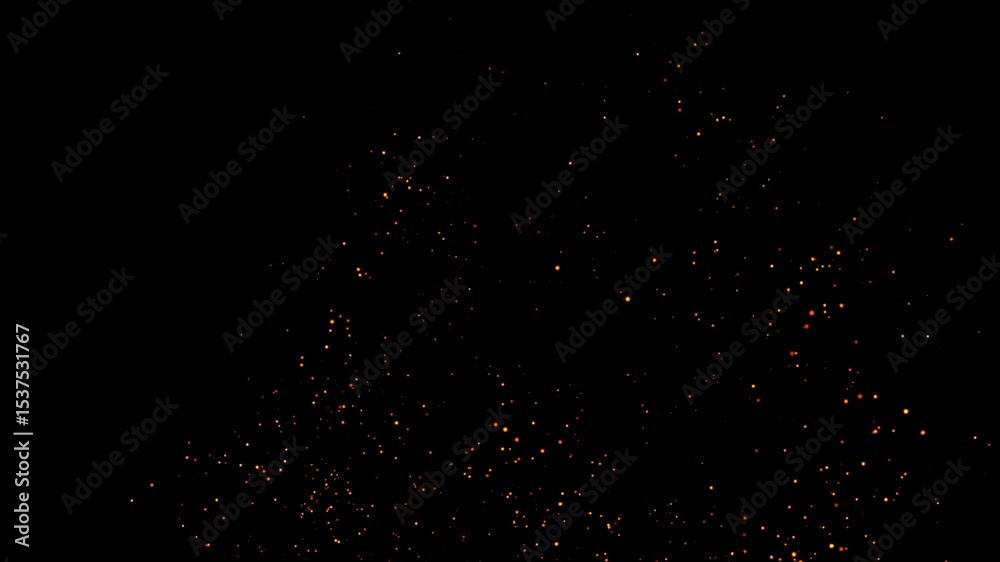 dusty glowing hot fire particle effect. particles flowing to up ...