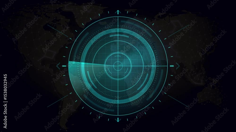 Radar Screen Map Technology Animation. Concept Radar Scanning ...