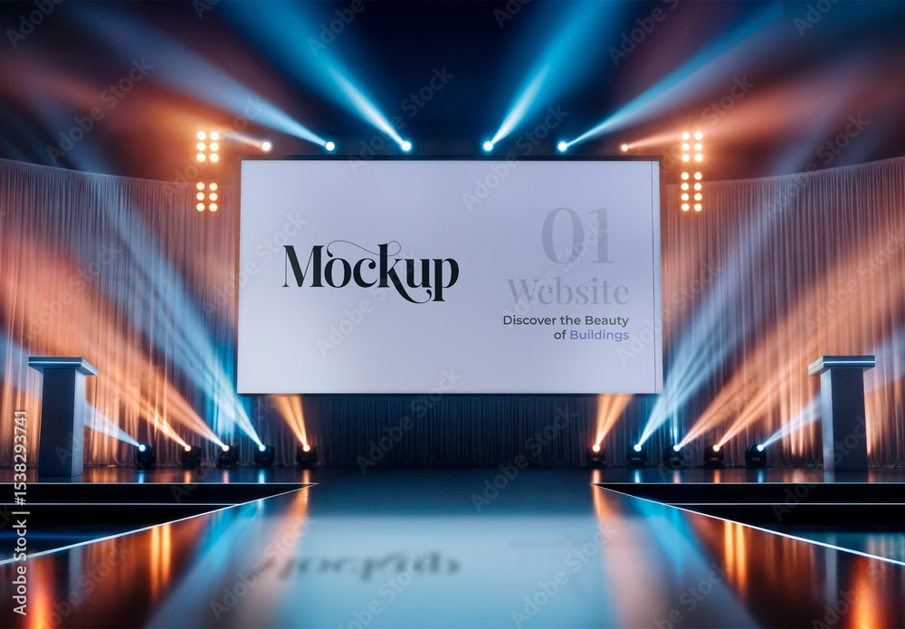 Screen Event Stage Mockup plantilla de Stock | Adobe Stock